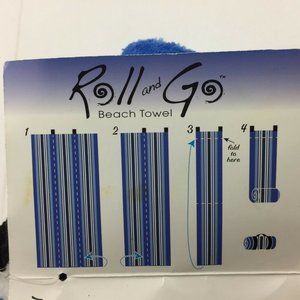 White | Bath | Roll And Go Beach Towel Blue And White Striped 3 X 60 ...